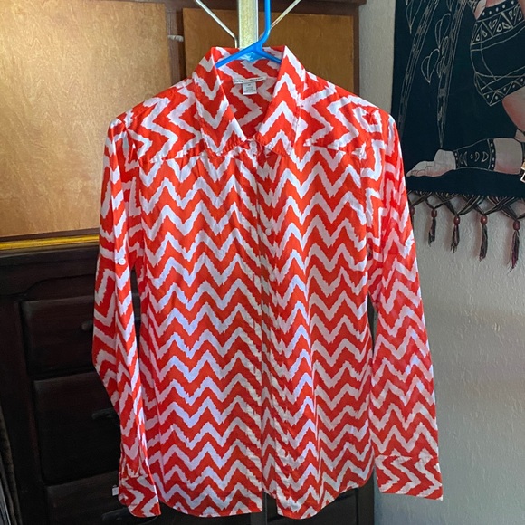 Dalia Collection | Tops | Women Dalia Collection Red And White Zigzag ...